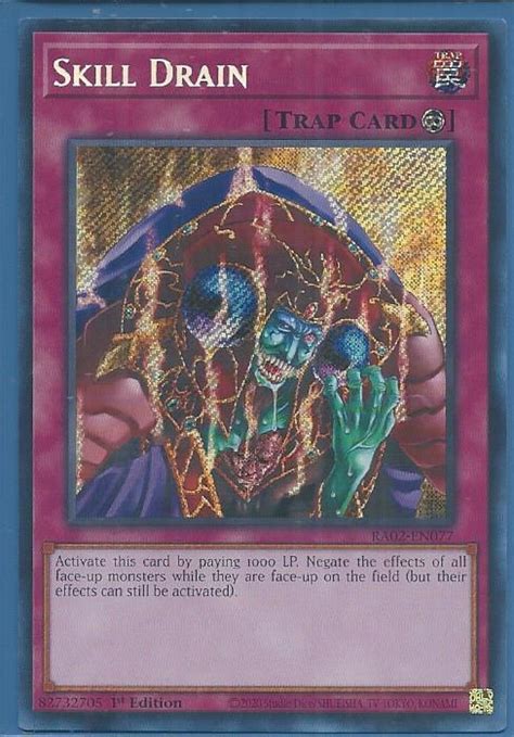 Ra02 En077s Skill Drain Secret Rare 25th Anniversary Rarity