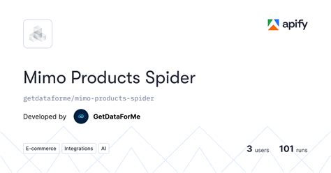 Mimo Products Spider Api In Python · Apify