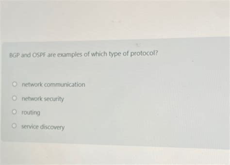 Solved BGP And OSPF Are Examples Of Which Type Of Chegg