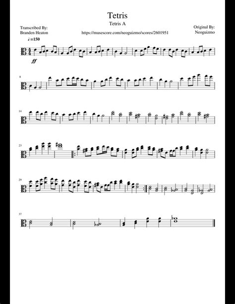 Tetris Theme A Sheet Music For Viola Download Free In Pdf Or Midi