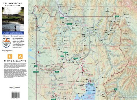 Yellowstone National Park Fishing Map Gps Enabled Fly Fishing Rivers