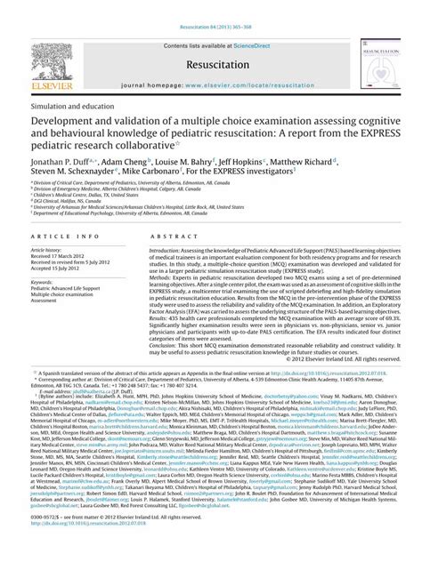 Pdf Development And Validation Of A Multiple Choice Examination Assessing Cognitive And