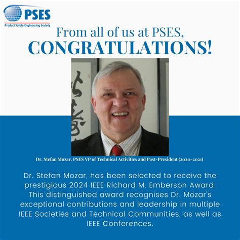 Ieee Pses Conferences On Linkedin Please Join Us In Congratulating Dr Stefan Mozar For