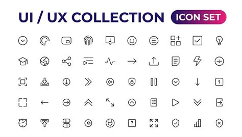 Ui Ux Icon Set User Interface Iconset Collection 42058339 Vector Art