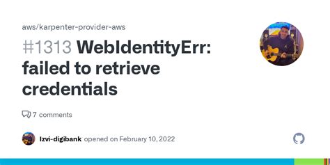 webidentityerr failed to retrieve credentials · issue 1313 · aws