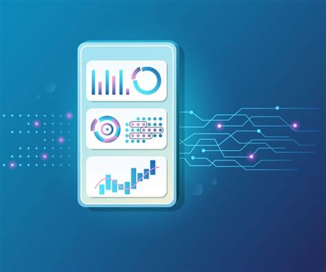 Premium Vector A Smartphone With Analytics Data Graphs And Charts On The Screen Mobile