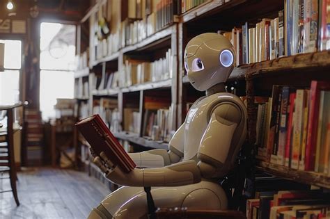 Premium Photo A Robot Librarian Assisting Patrons With Book Reco