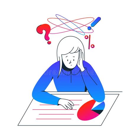 Woman Thinking About A Confusing Statistic Stock Illustration Illustration Of Person Diagram