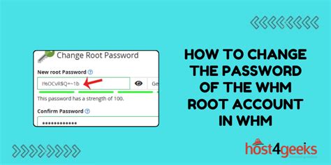 How To Change The Password Of The WHM Root Account In WHM Host Geeks LLC