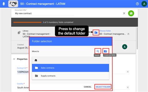 Create Documents In Team Folders And Secured Folders Aodocs Knowledge