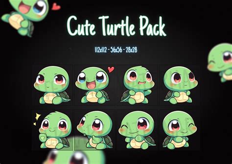 Cute Turtle Emote Pack For Twitch And Discord Turtle Emote Cute Turtle Emote Frog Emotes