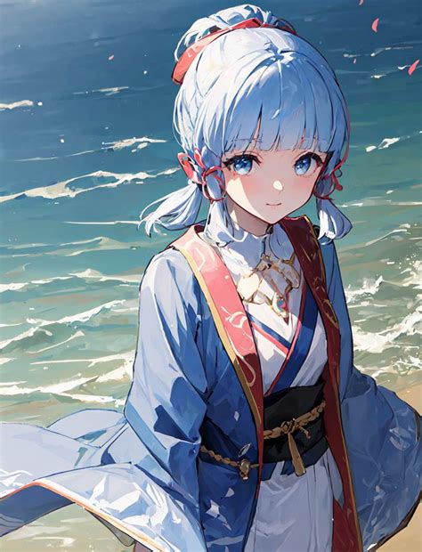 Girl Ai Illustration Genshin Impact Genshinimpact Ayaka Kamisato