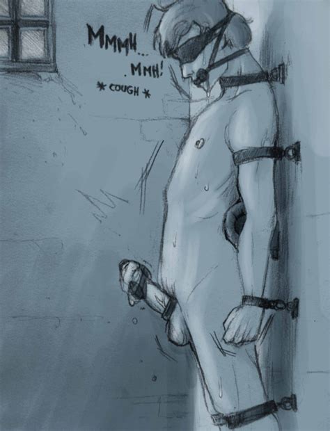 Rule 34 1boy Against Wall Arched Back Basement Bit Gag Blindfold