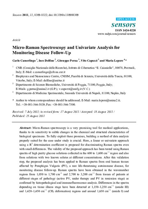 Pdf Micro Raman Spectroscopy And Univariate Analysis For Monitoring