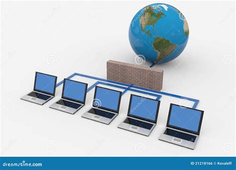 Global Computer Network And Firewall Stock Illustration Illustration Of Connection Group
