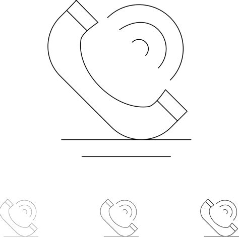 Call Communication Phone Services Bold And Thin Black Line Icon Set 19119346 Vector Art At Vecteezy