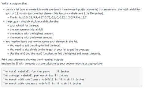 Solved Write A Program That Create A List You An Create Chegg Com