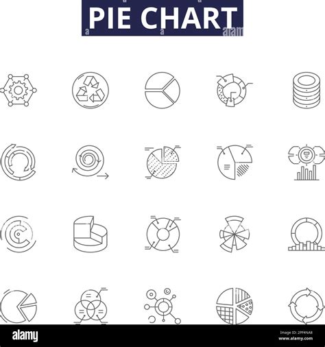 Pie Chart Line Vector Icons And Signs Chart Graph Diagram Circle Fraction Sector Area