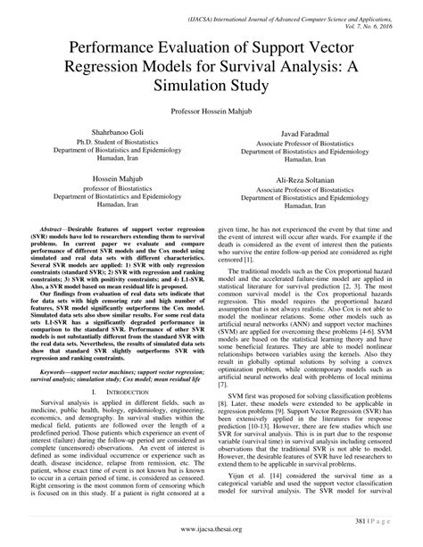 pdf performance evaluation of support vector regression models for