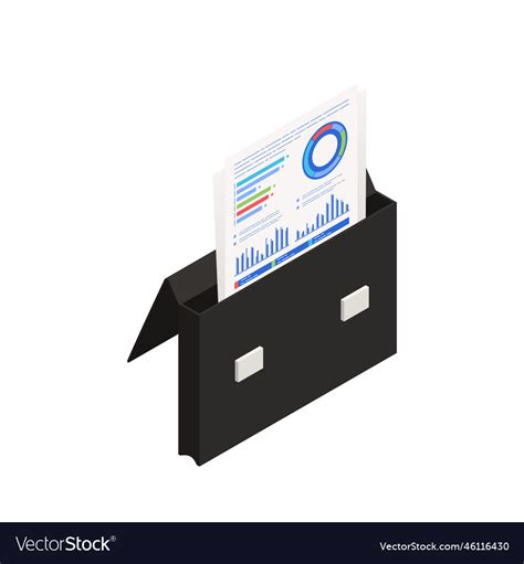 Isometric Documents Folder Composition Royalty Free Vector