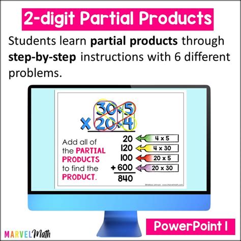 2 X 2 Multiplication Partial Products Area Model And Traditional Algorithm Power Point