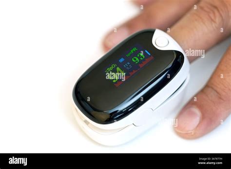 a pulse oximeter reading a close up captures the usage of a pulse