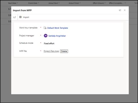 Import Projects From Microsoft Project Desktop Client Msdyn Feeds