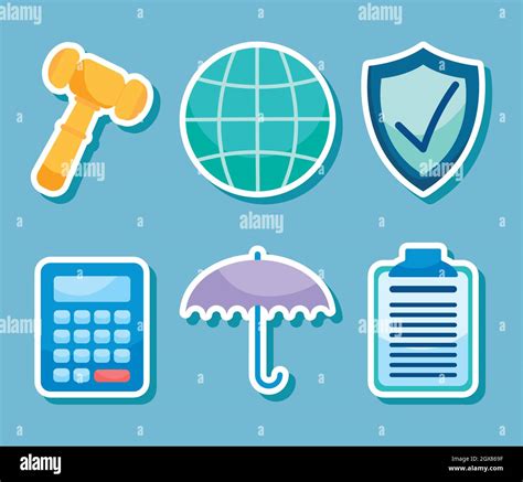 Liability Icon Set On Blue Background Stock Vector Image And Art Alamy