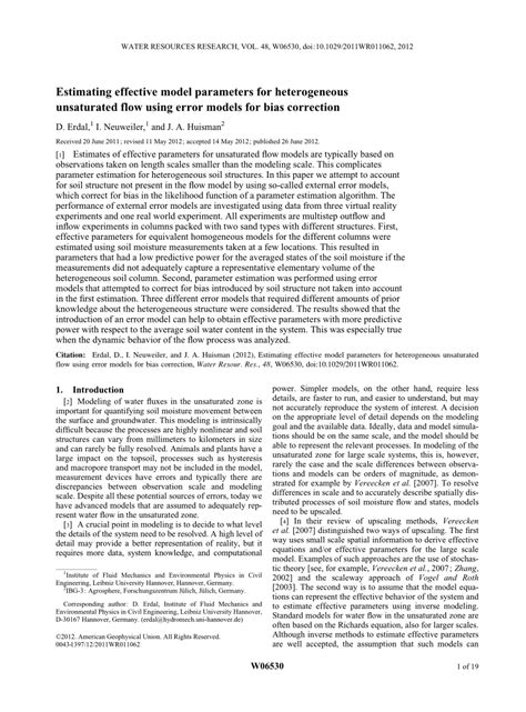 Pdf Estimating Effective Model Parameters For Heterogeneous