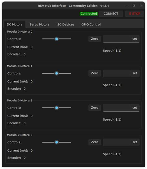 A Photo Of The REV Hub Interface Software