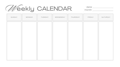 Weekly Schedule Template Printable