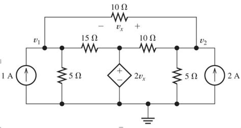 solved use node voltage analysis to find the node voltages