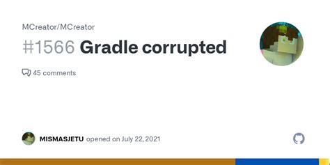 gradle corrupted · issue 1566 · mcreator mcreator · github
