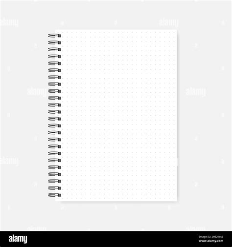 Spiral Notebook With Dotted Page Realistic Mock Up A4 Diary Mockup Wire Bound Dot Grid