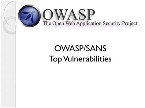 Owasp Top 10 Ppt Web Development Internet