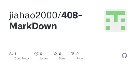 github jiahao2000 408 markdown