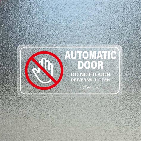Caution Automatic Door Sticker 6 Inches Diameter Large