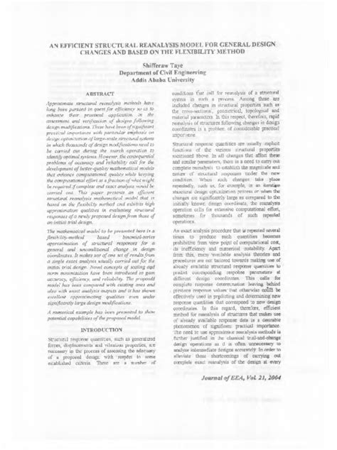 Pdf An Efficient Structural Reanalysis Model For General Design