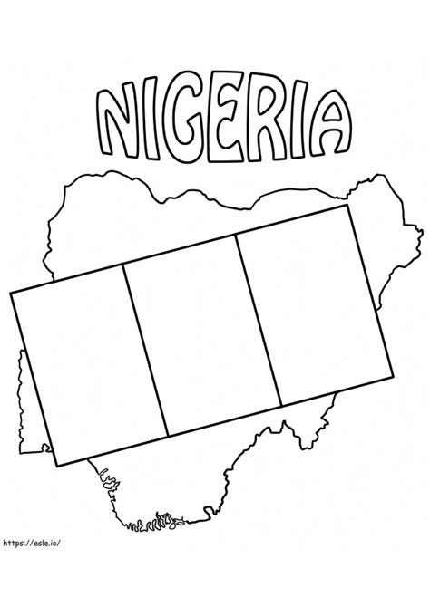 Nigeria Map And Flag Coloring Page