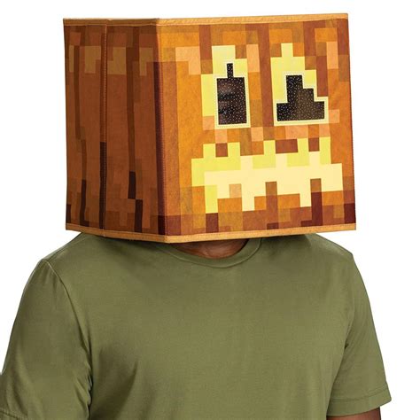 Minecraft Jack O Lantern Gitd Costume Mask Free Shipping