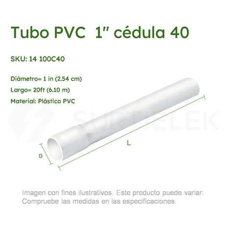 Tubo Pvc Hidráulico Blanco 1″ Cédula 40 X 20ft Surtiaceros