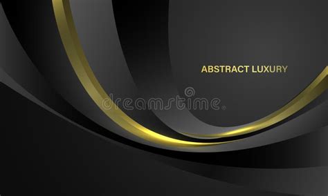 Abstract Black Gold Curve Luxury Design Modern Background Vector Stock