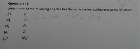 Solved Question 18 Which One Of The Following Species Has