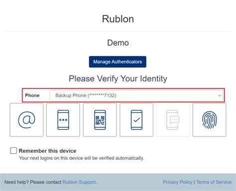 Manage Authenticators Rublon User Guide