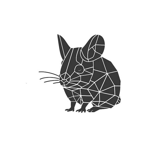 Premium Vector Geometric Mouse In Black And White