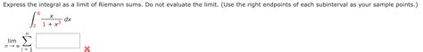 Solved Express The Integral As A Limit Of Riemann Sums Do Chegg Com