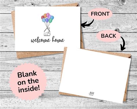 Printable Greeting Card Welcome Home Card Housewarming Card
