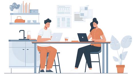 Man Calculating The Bills While His Wife Using Laptop They Sitting In The Kitchen And Discussing