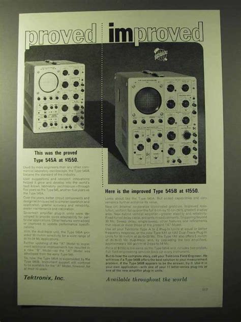 1964 Tektronix Type 545a And Type 545b Oscilloscopes Ad Ebay