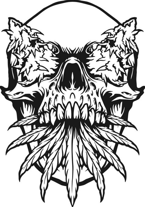 Stoner Skull Drawings Stoner Art Vector Images Over 330